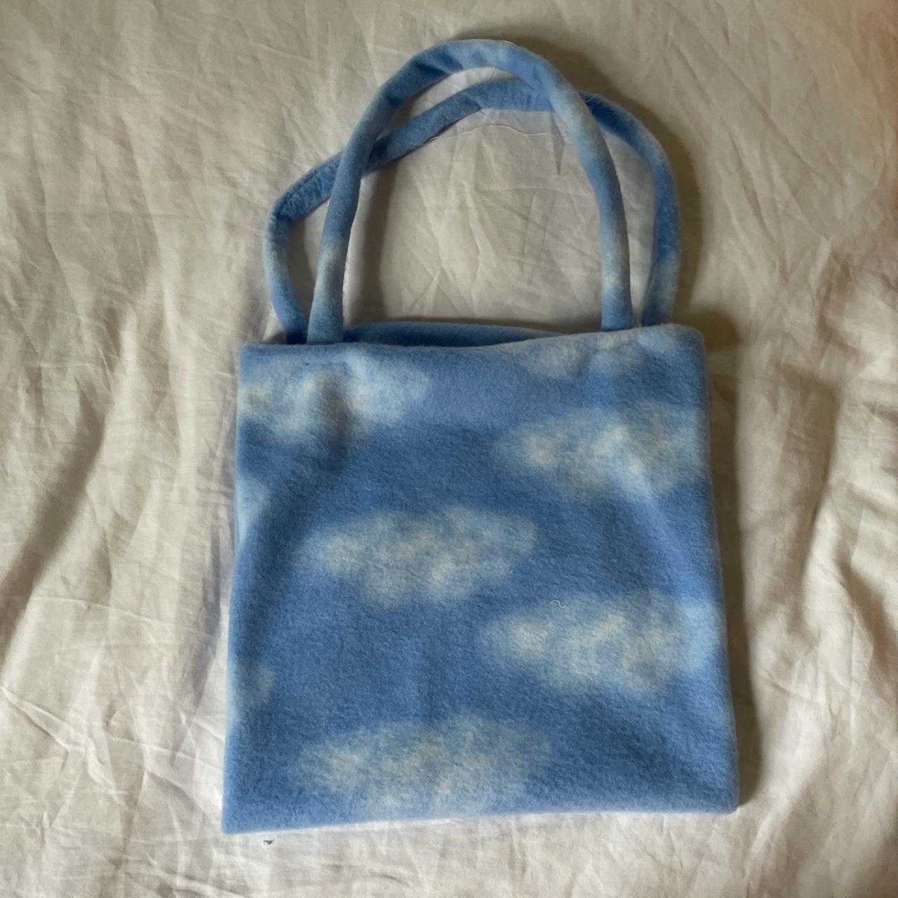 handmade fuzzy cloud tote bag hand sewn by me fuzzy... - Depop