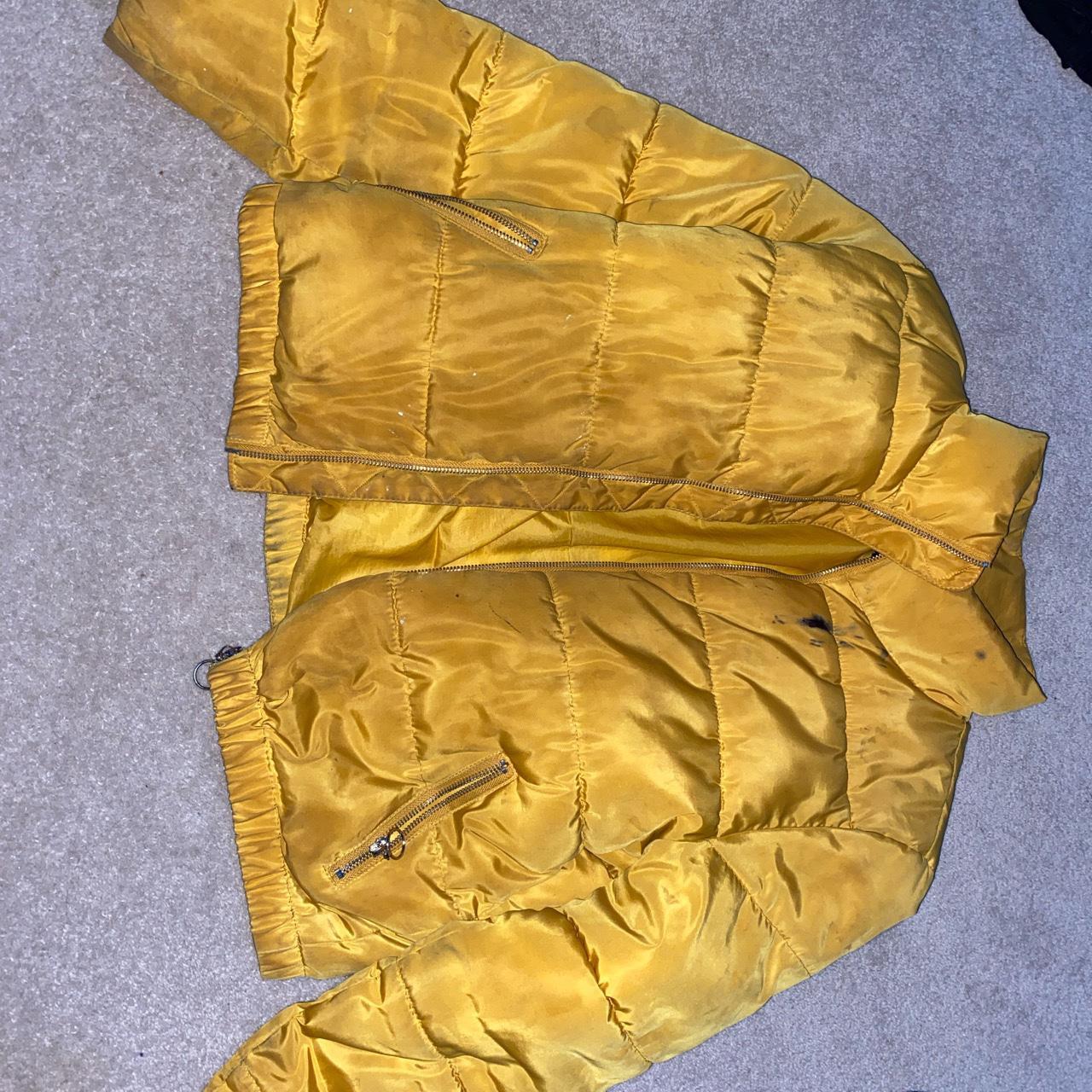 NEW LOOK mustard cropped puffer coat great for... - Depop
