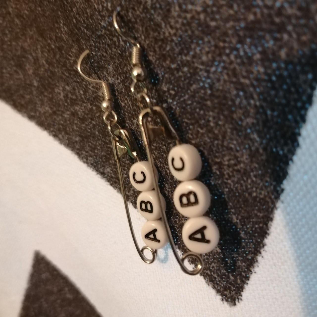 HANDMADE ABC safety pin... - Depop