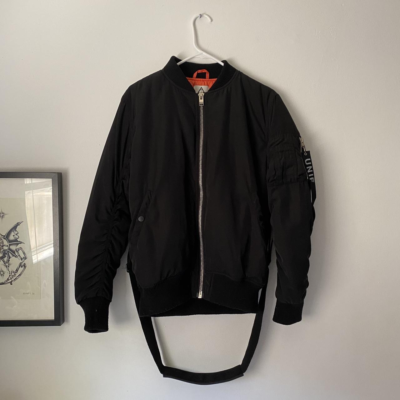 UNIF Men's Black and Orange Jacket | Depop