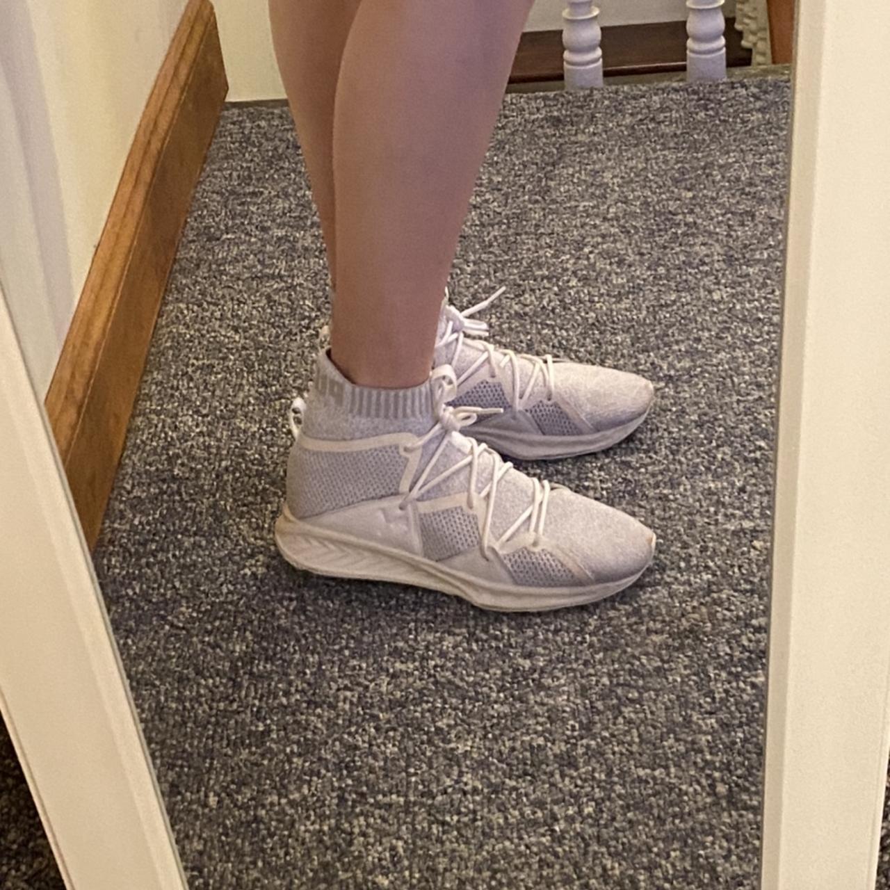 White puma sock-style sneakers. US men’s size 7... - Depop