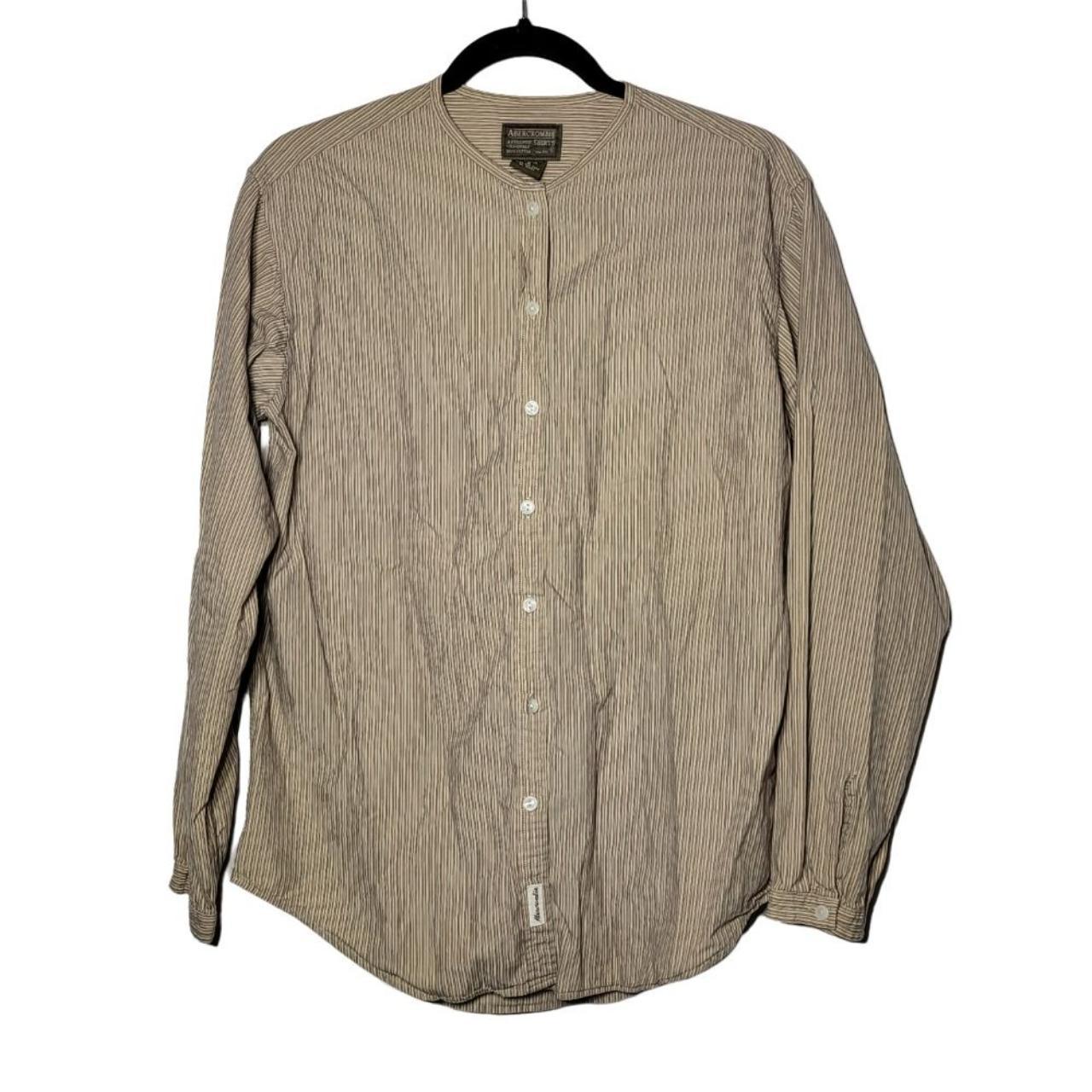 Vintage Abercrombie Striped Button-Down Shirt... - Depop