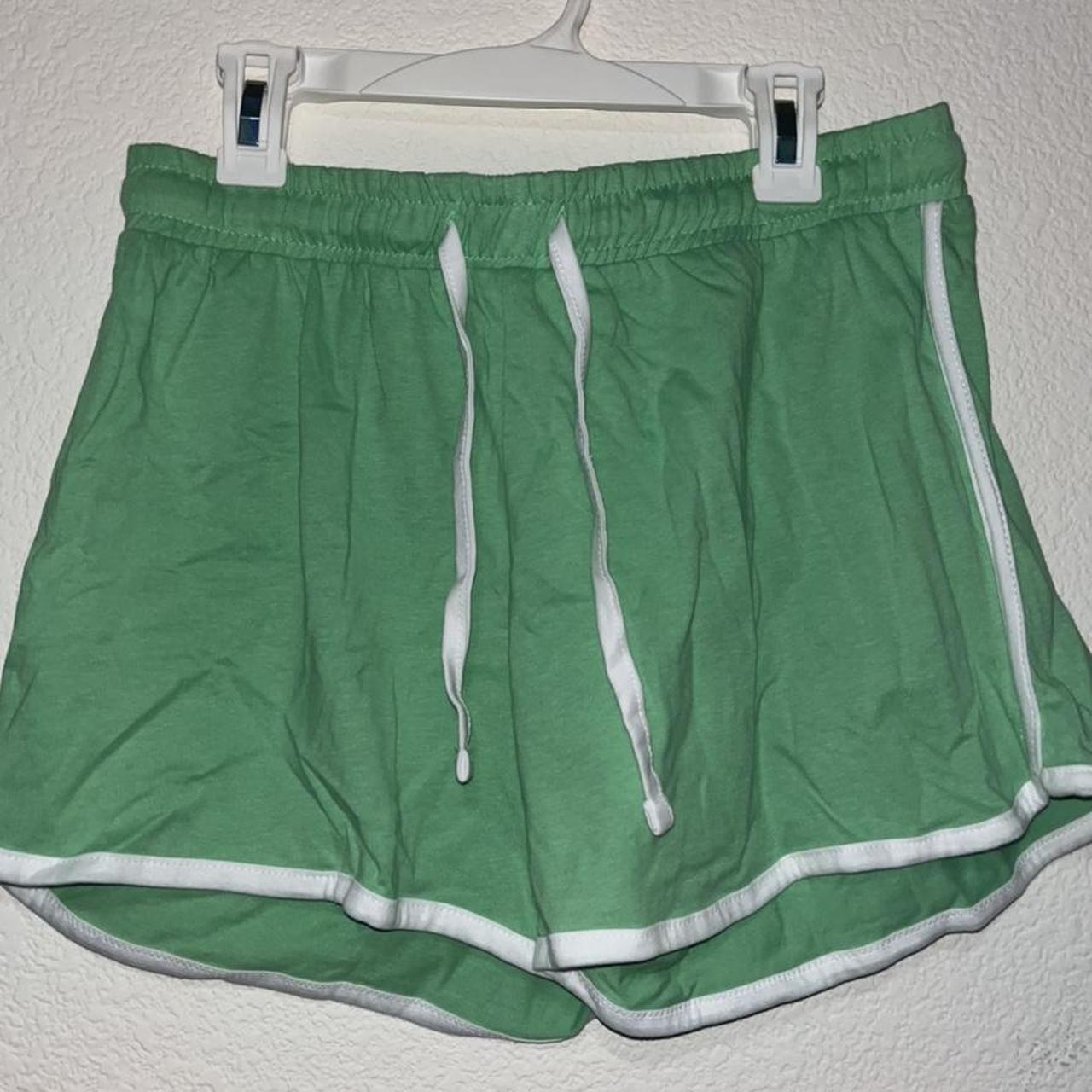 Women's White and Green Shorts | Depop