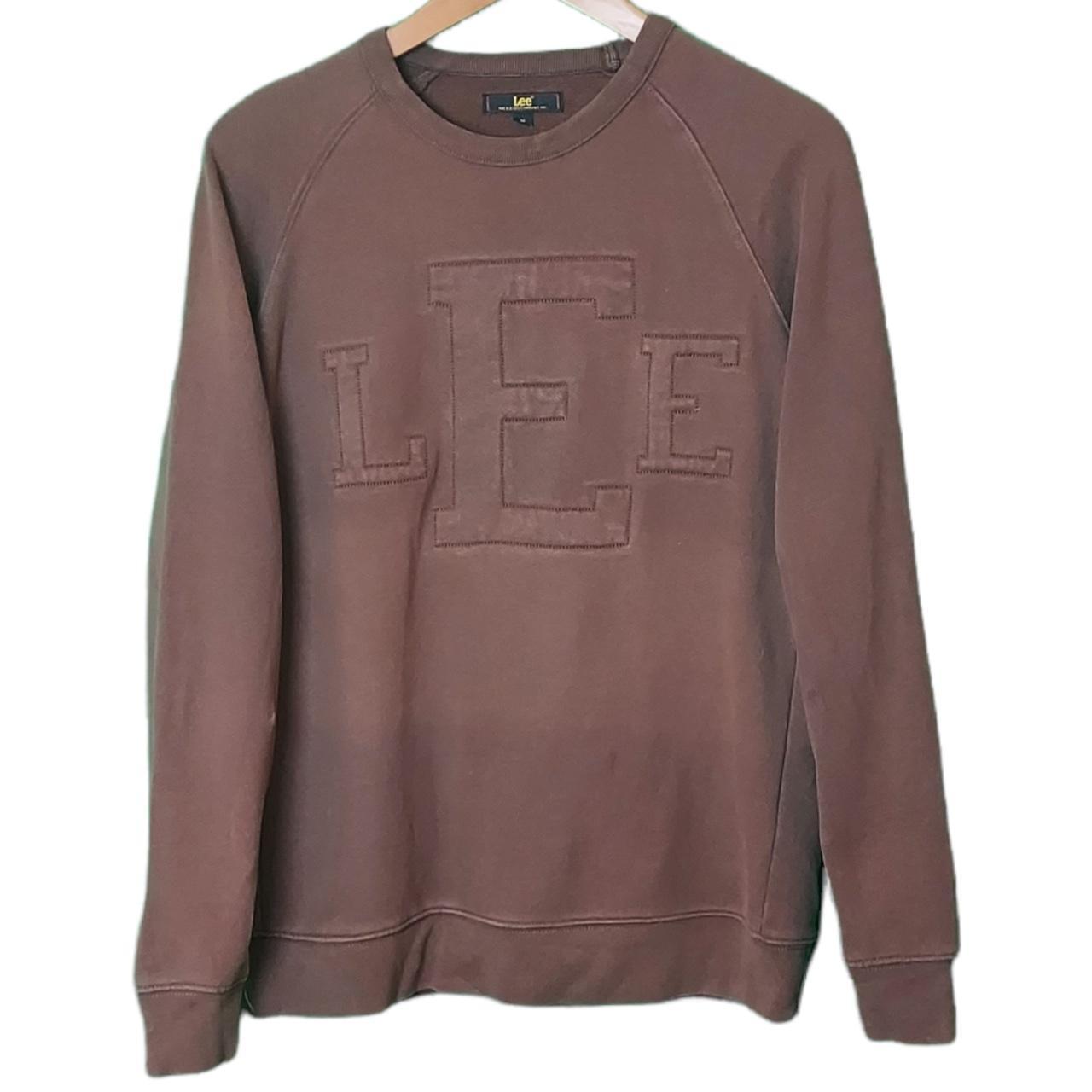 Brown Lee Sweatshirt Brown Embroidered Sweatshirt... - Depop
