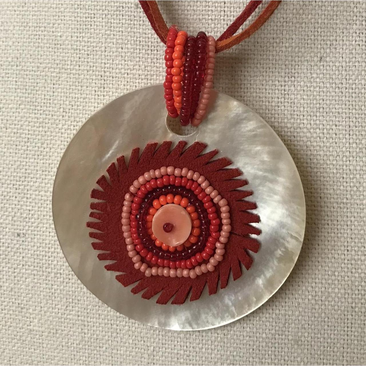 ️ Statement piece! Mother-of-Pearl Shell, beads &... - Depop