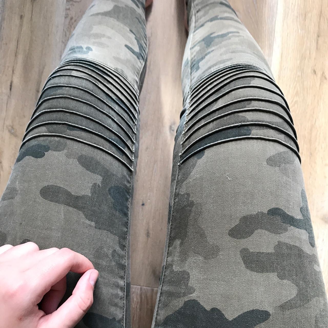Zara Denim Most Beautiful Low Rise Faded Khaki Camo Depop