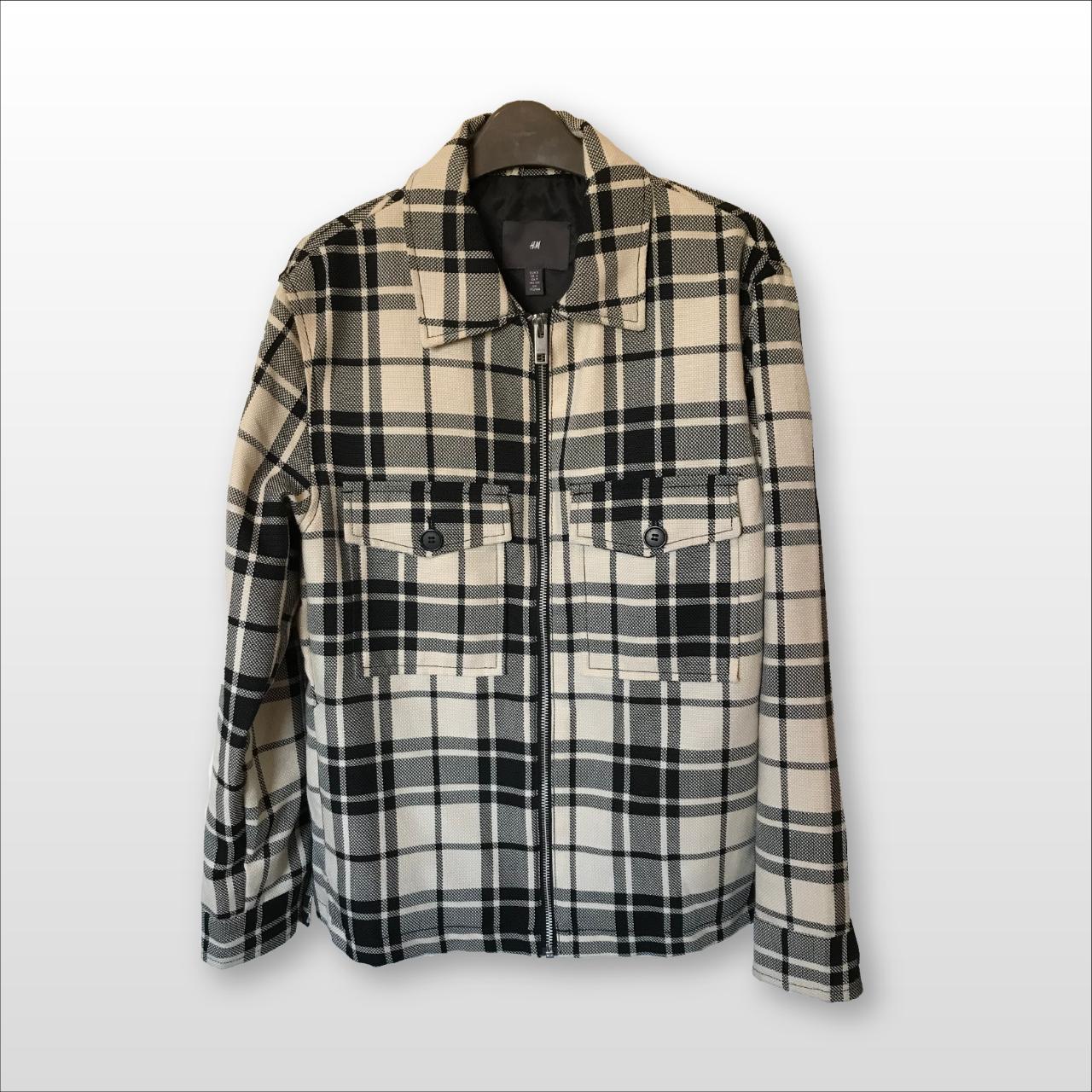 Heavyweight H&M Zip Up Check Jacket | Small |... - Depop