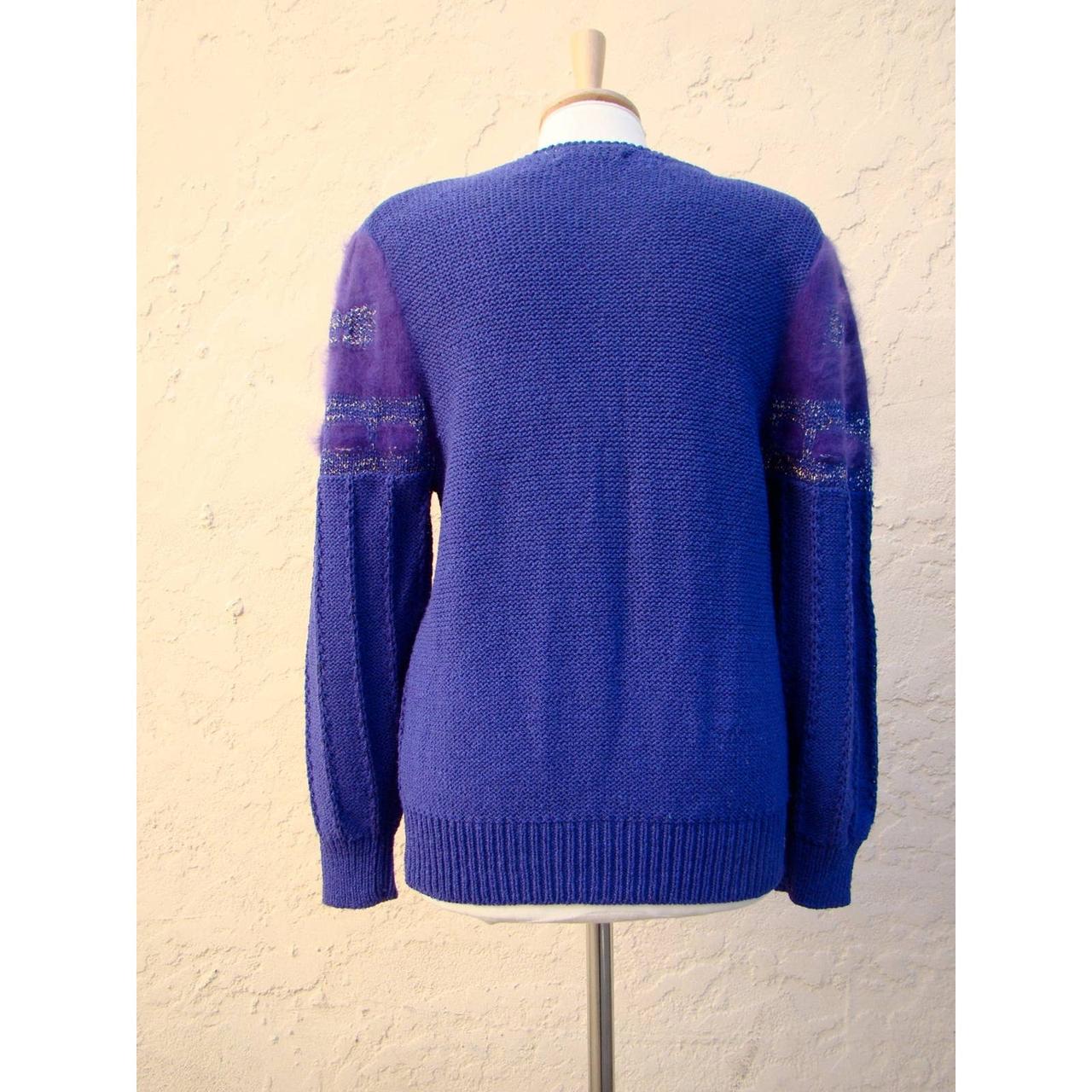 Here is an awesome 80s Purple Sweater. The top half... - Depop