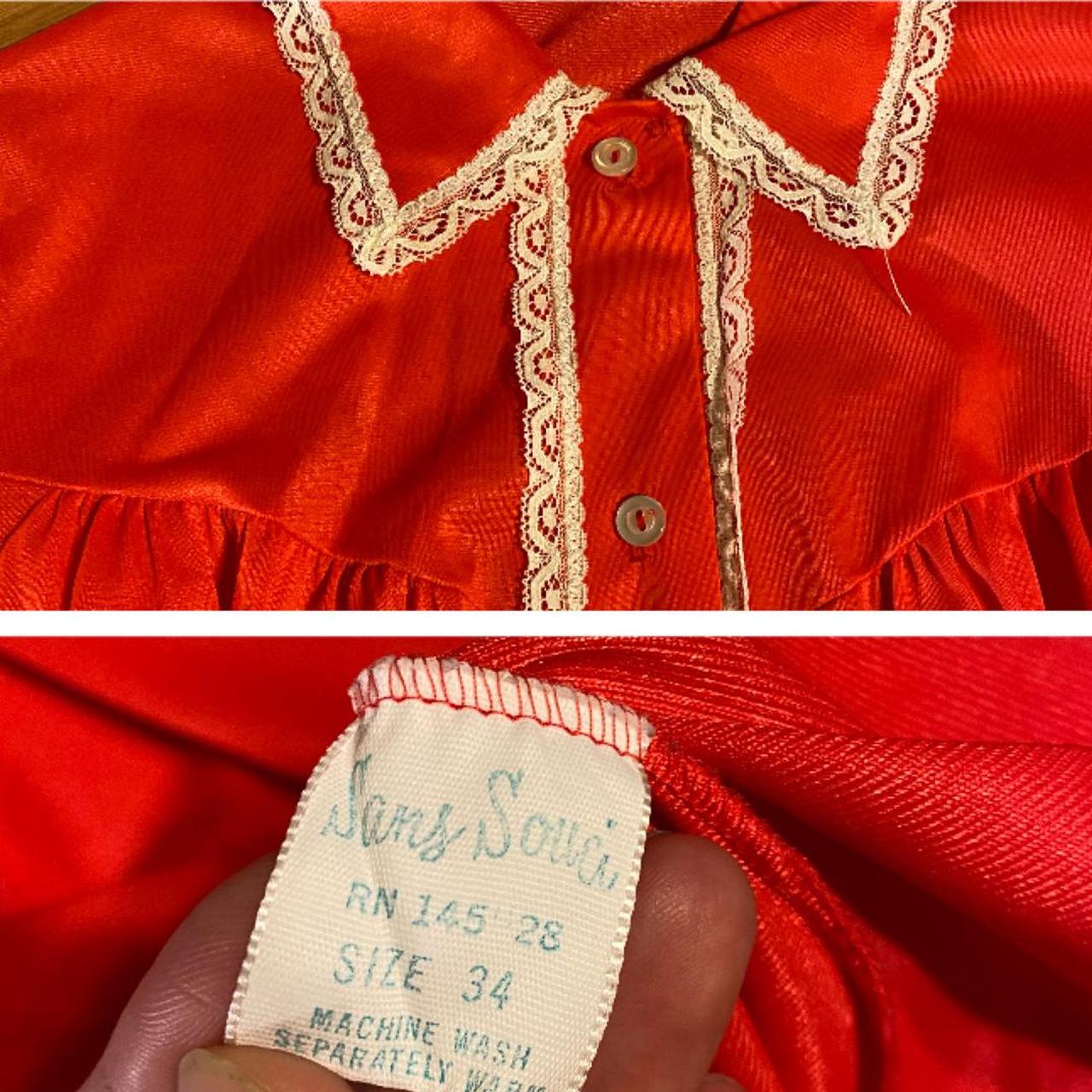 Women's Red and White Robe | Depop