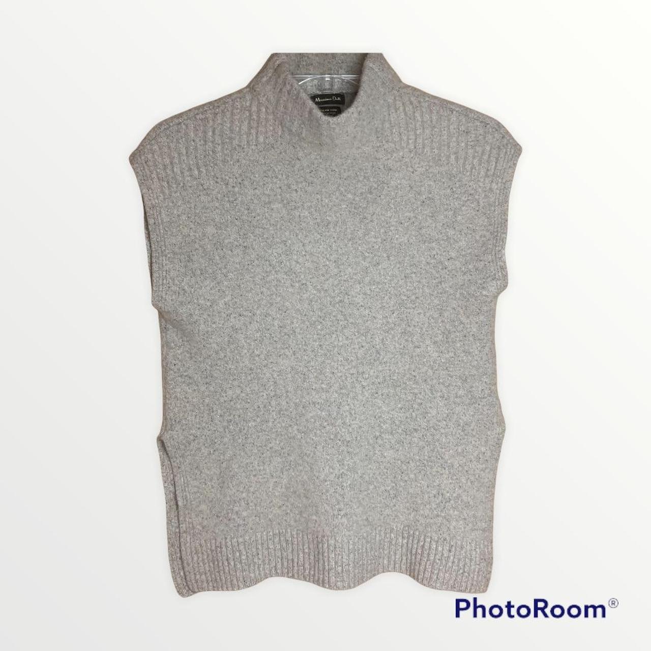 Massimo Dutti Italian yarn wool mock neck sweater... - Depop