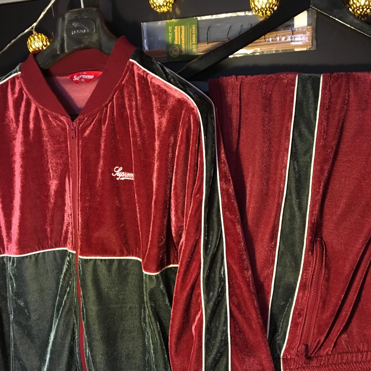 Supreme velour burgundy tracksuit from ss/16 Both... - Depop