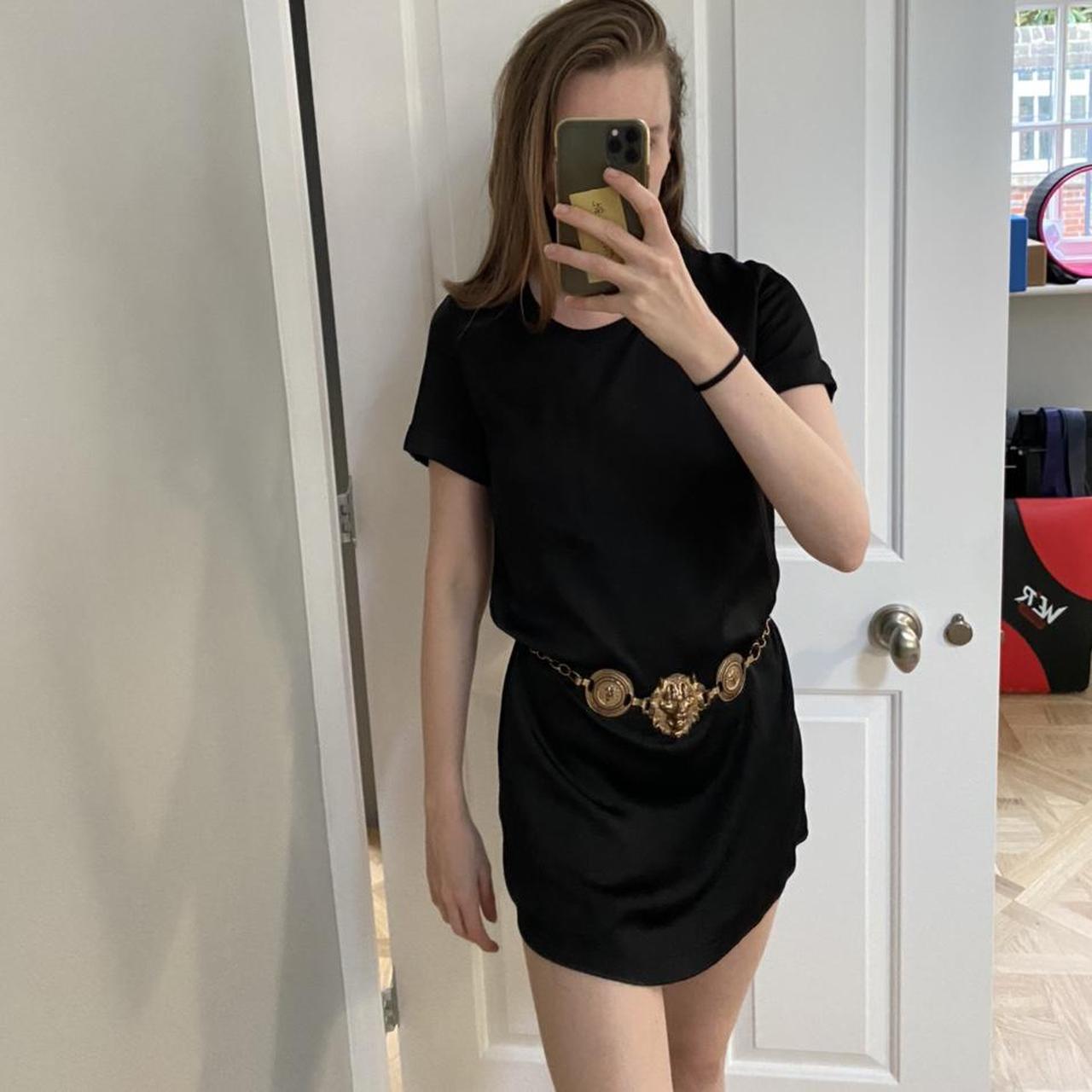 Free Shipping Zara Black Satin T Shirt Dress With Depop