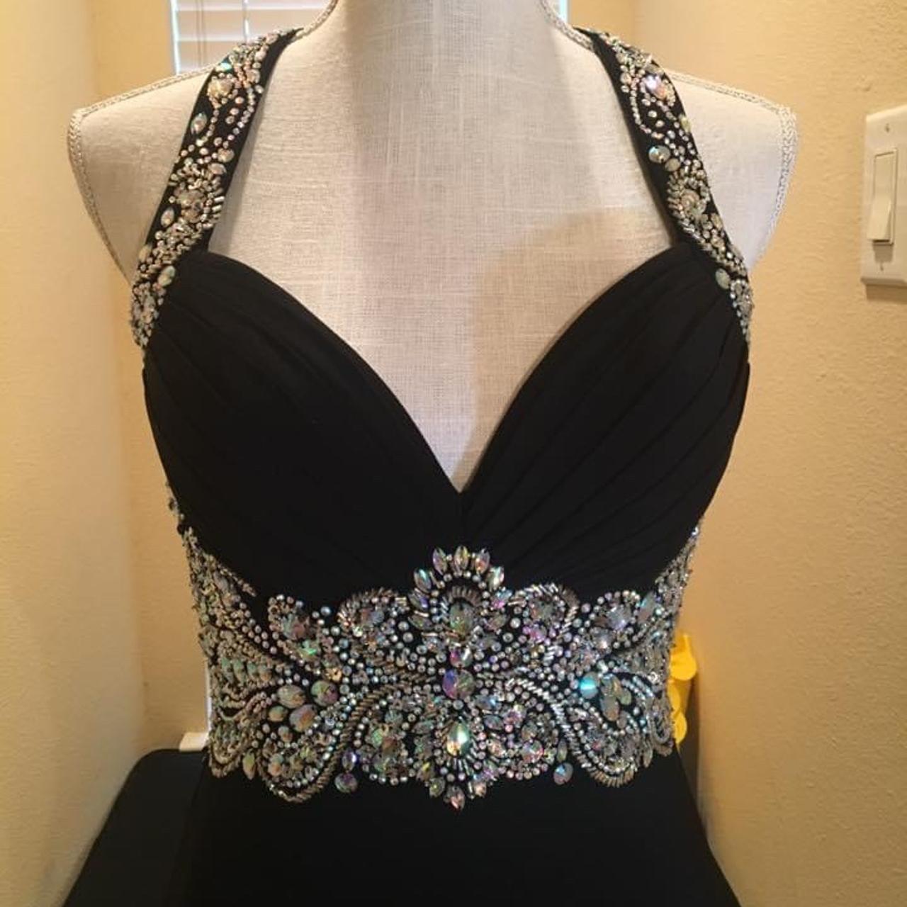 Women's Dress - Black/Silver - 4 – Black Swarovski Cr… - Gem