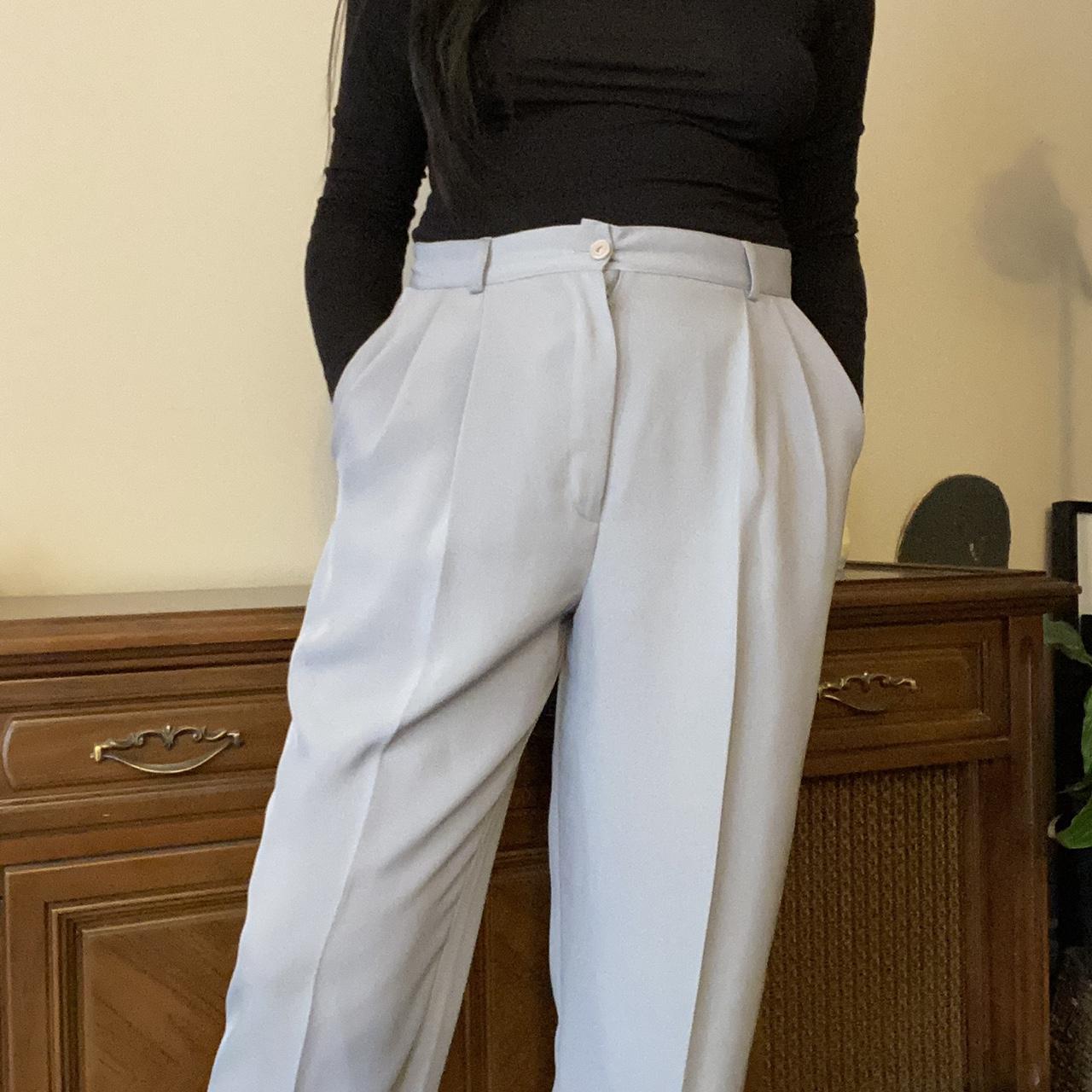 Grey 90s slacks with a little stretch in the waist... - Depop