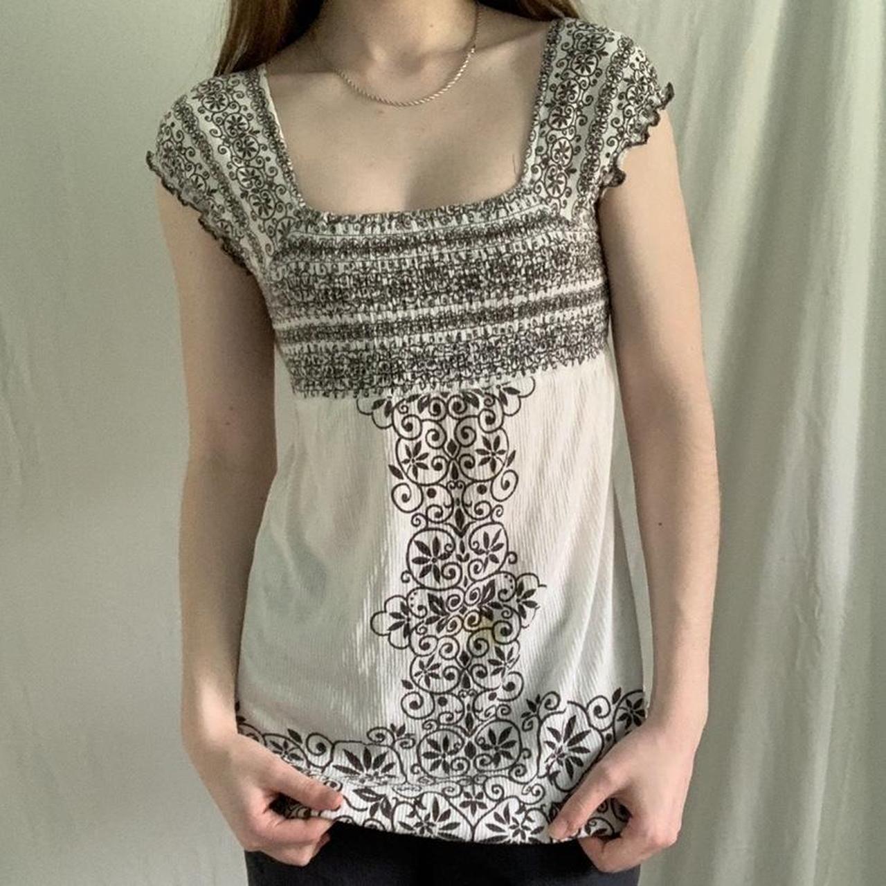 y2k fairy cottage core top - size medium - small... - Depop