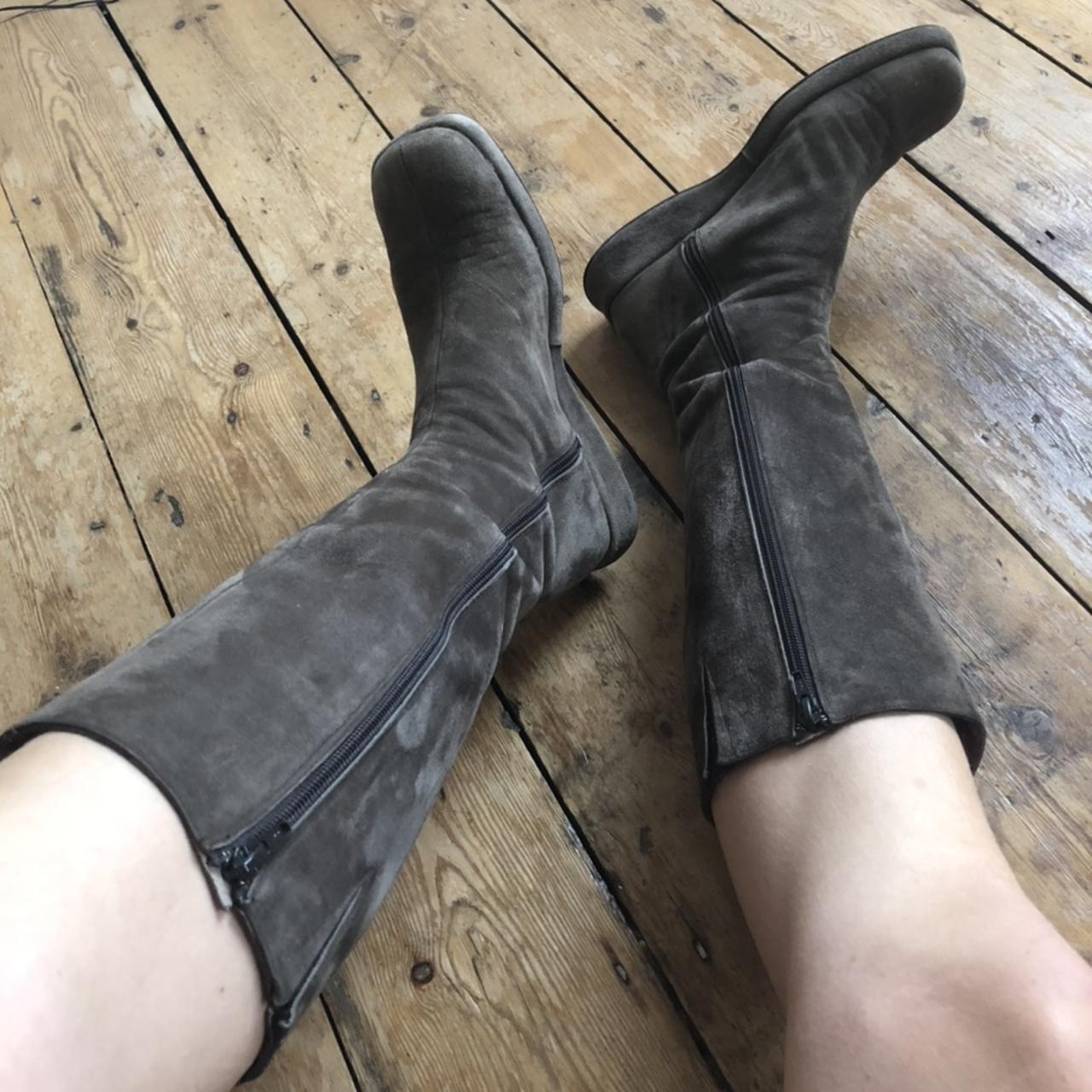 Very cute suede 90s boots, I think originally from... - Depop
