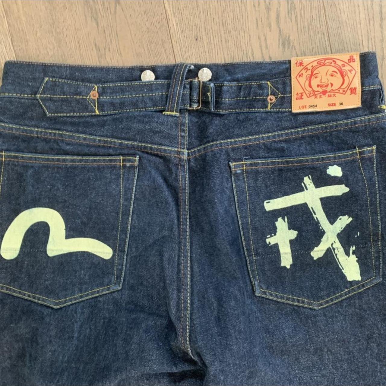 Vintage Evisu jeans, very rare type with straps down... - Depop