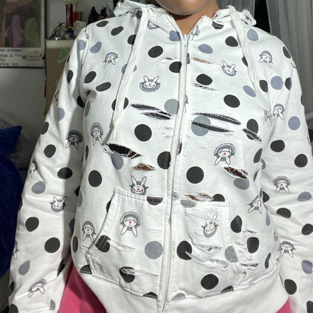 Happy Bunny Y2K zip up jacket. Customarily... - Depop