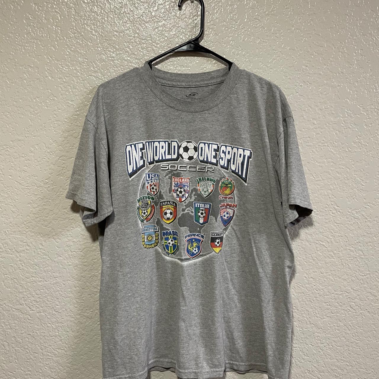 One World One Sport Soccer T-Shirt Size... - Depop