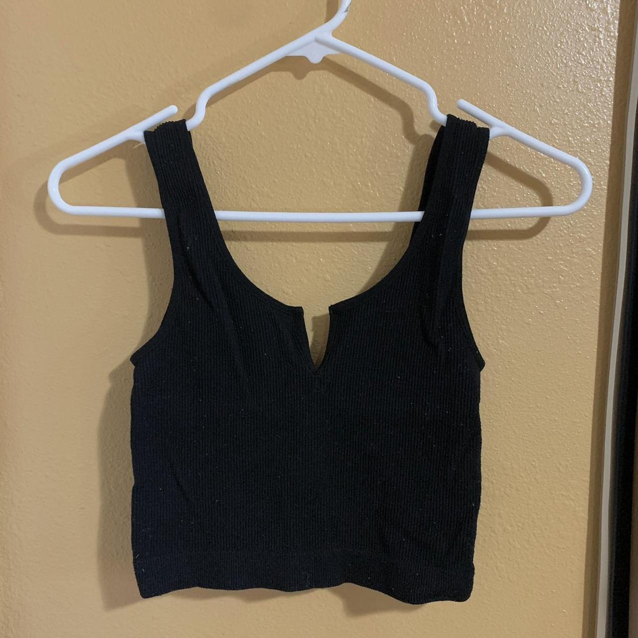 Notch front crop top -suits best with xs/s -worn a... - Depop