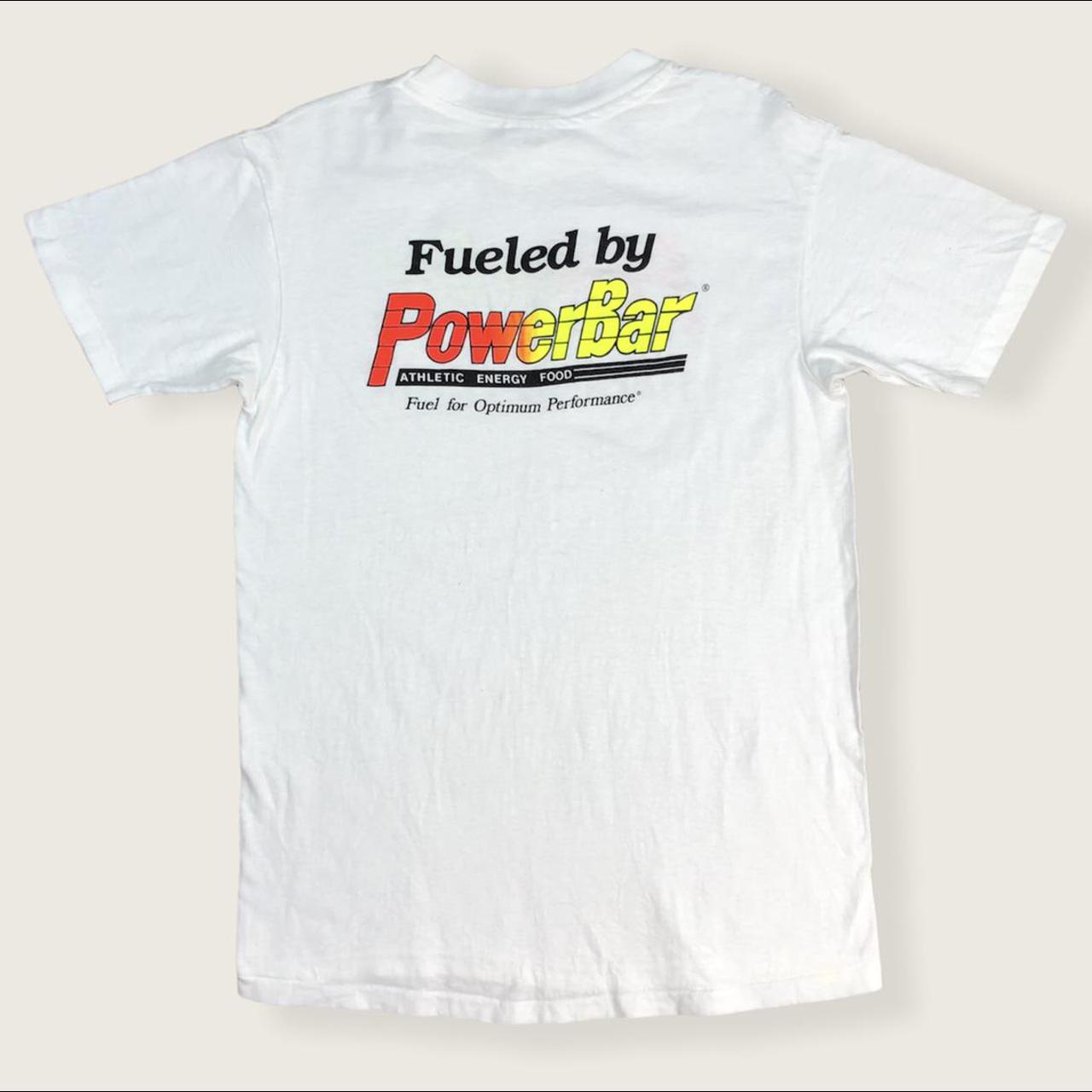 Early 90’s vibrant PowerBar racing team T shirt... - Depop