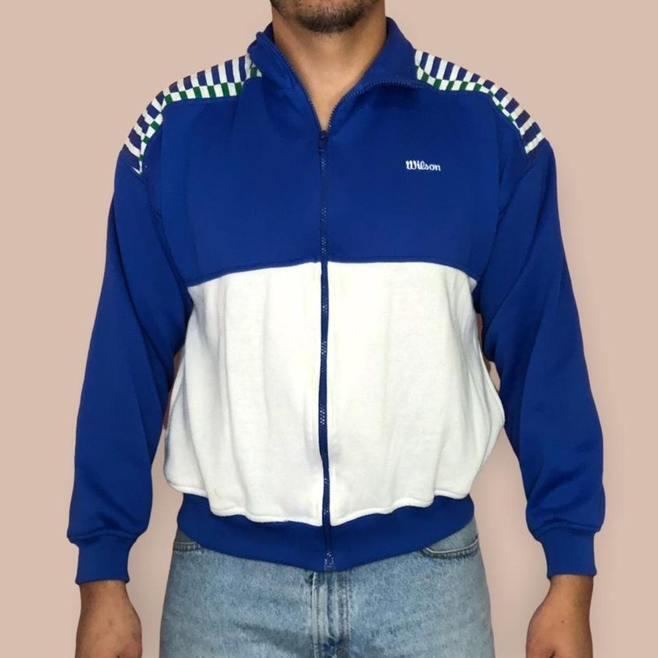 Vintage Wilson zip up No size tag but measures... - Depop