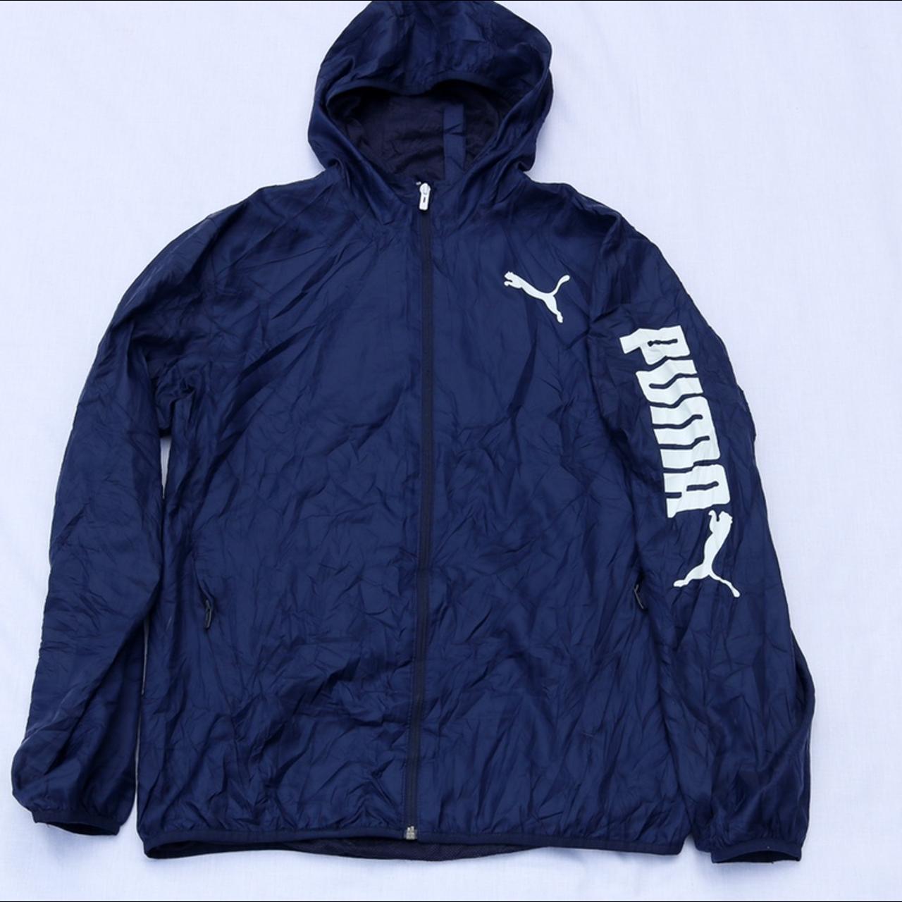 Vintage navy blue Puma jacket. With puma branding... - Depop