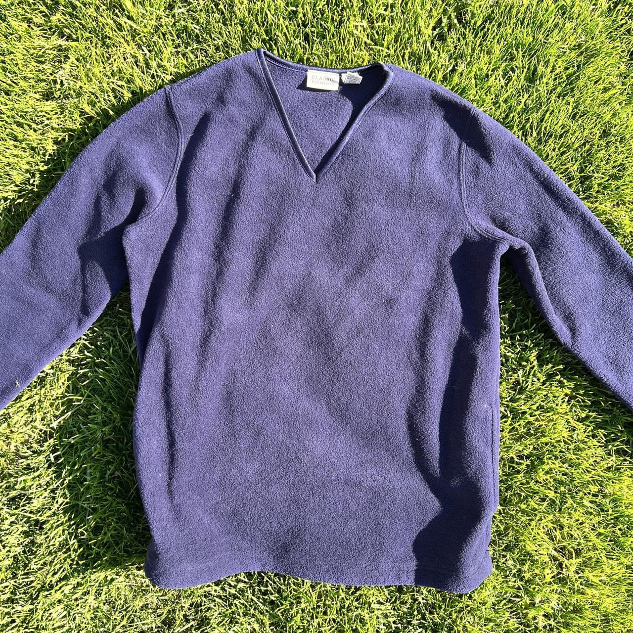 Vintage Classic Elements Navy Blue V-neck Sweater... - Depop