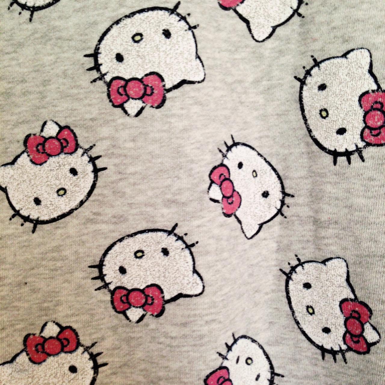 Hello Kitty zip front hoodie. Grey with Hello Kitty... - Depop