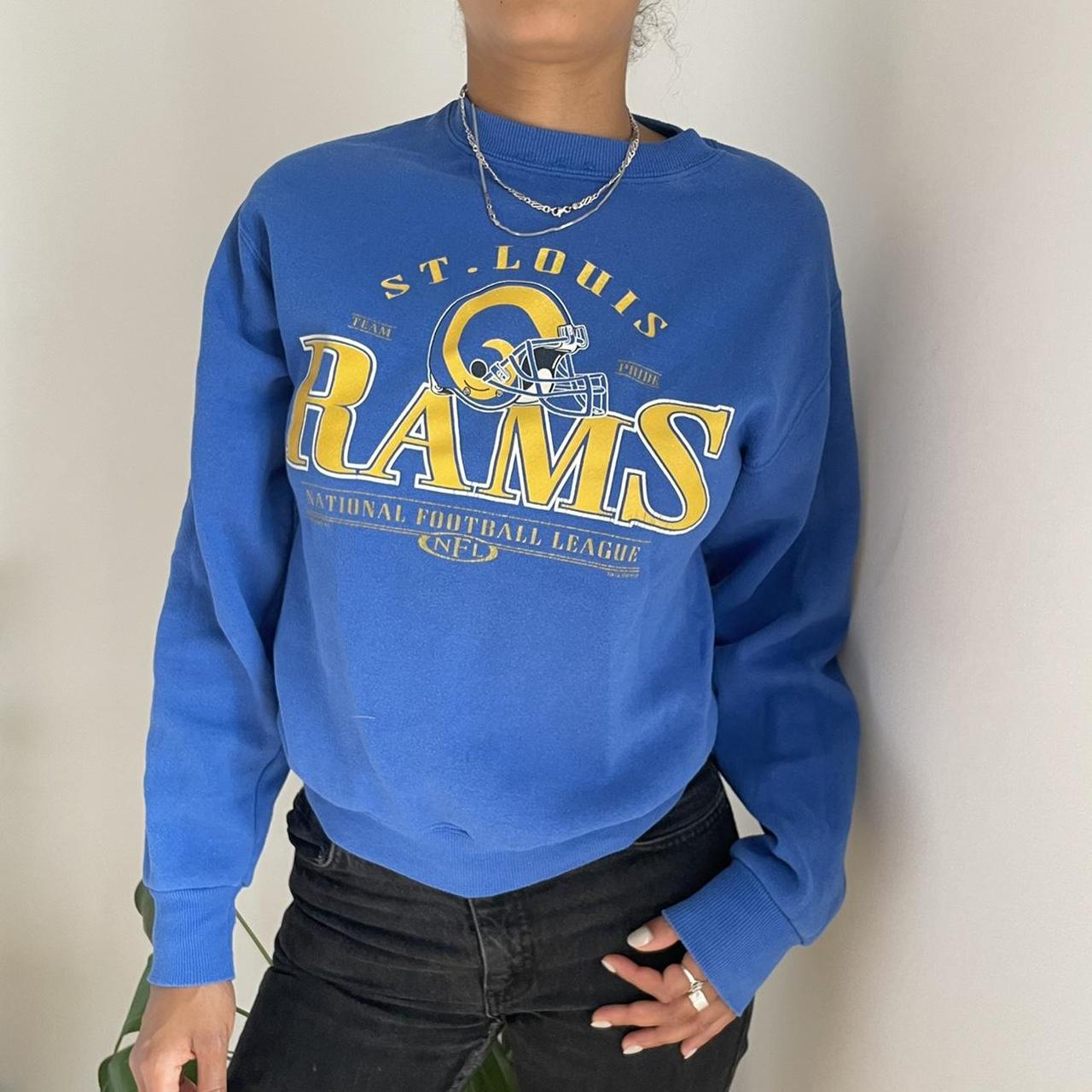 Vintage blue sweatshirt 🥏 St. Louis Rams 🐏 US... - Depop