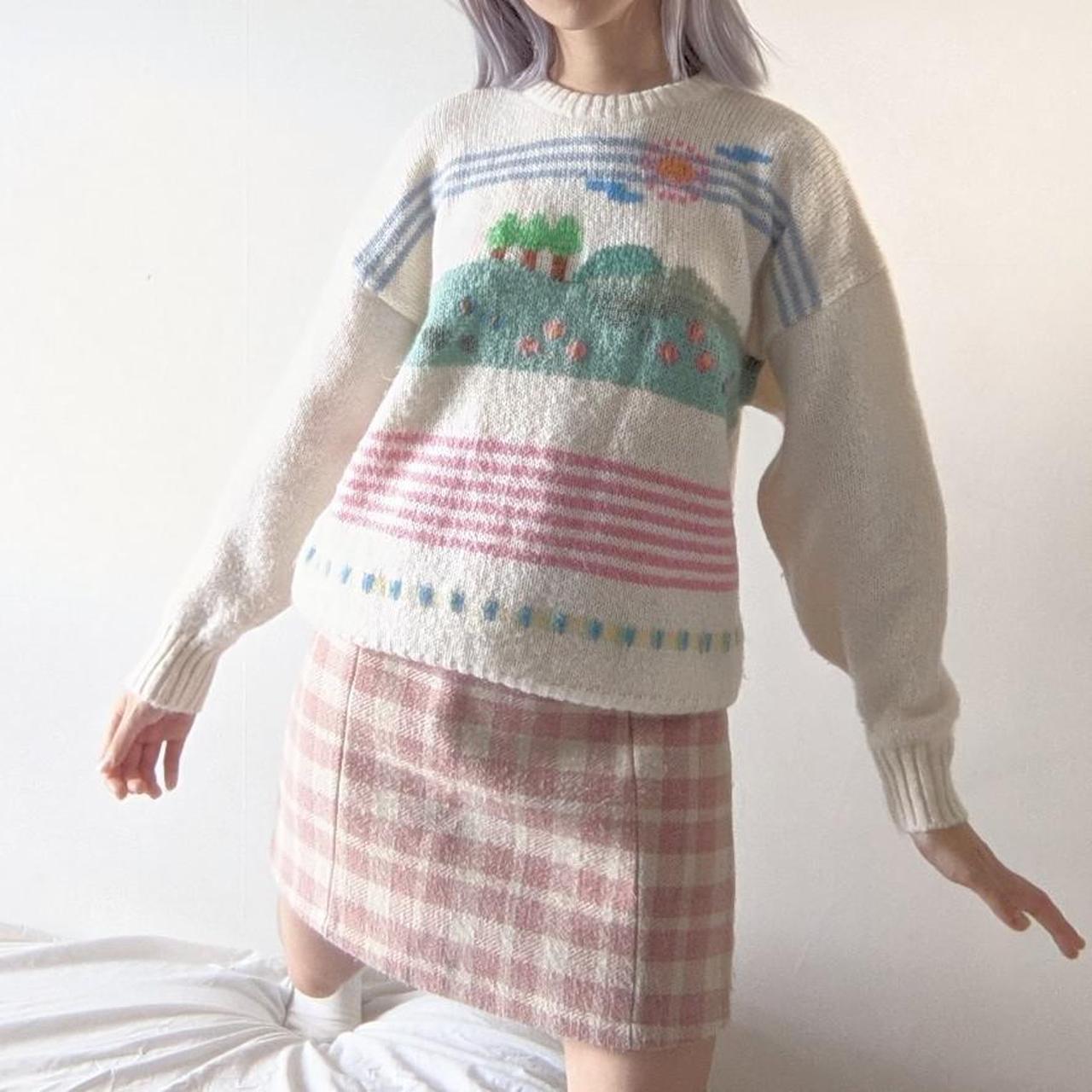 The sweetest handmade true vintage landscape jumper... - Depop