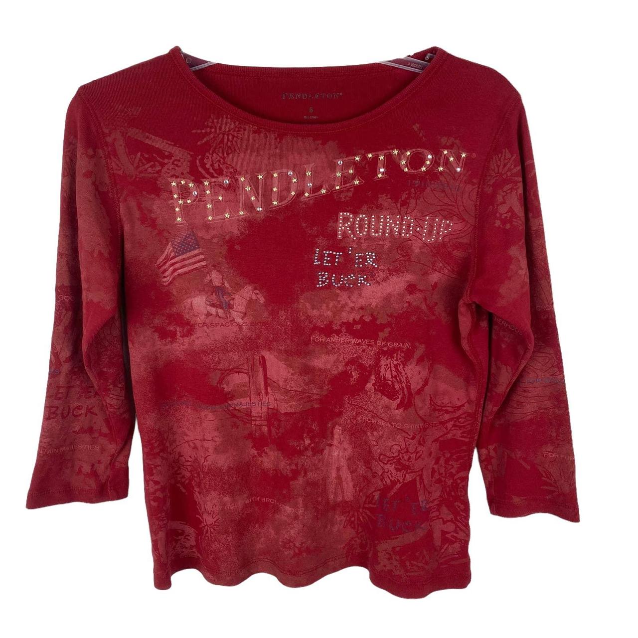 Pendleton Women's Red T-shirt | Depop