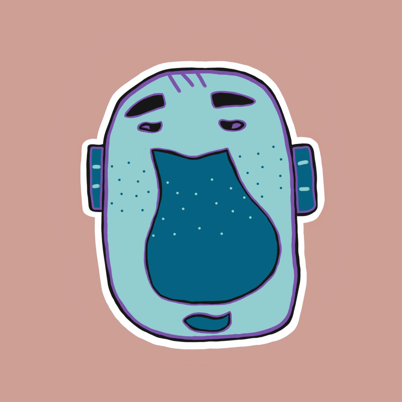 Matte Blue Character Sticker - 1.3" x 1.5" -... - Depop