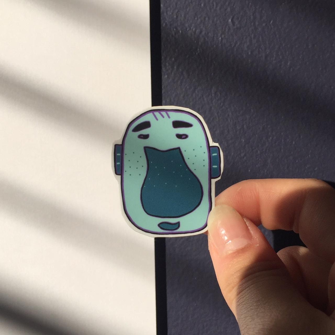 Matte Blue Character Sticker - 1.3" x 1.5" -... - Depop