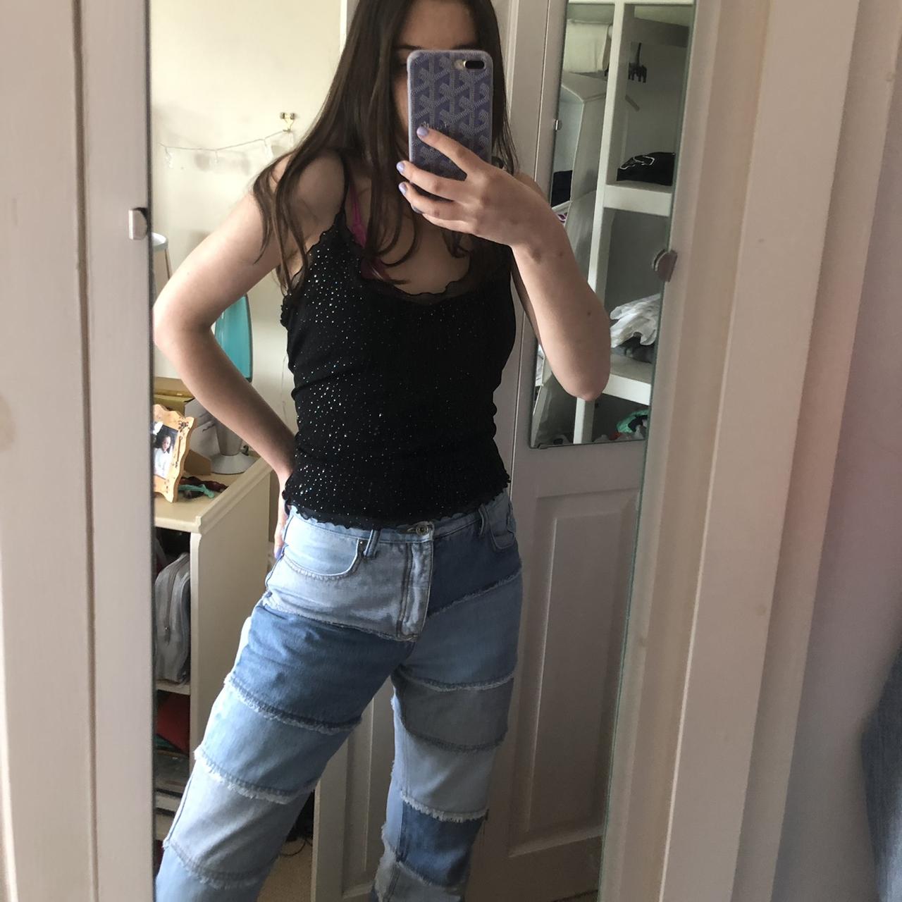 Black and glitter cami. Really nice just bought... - Depop