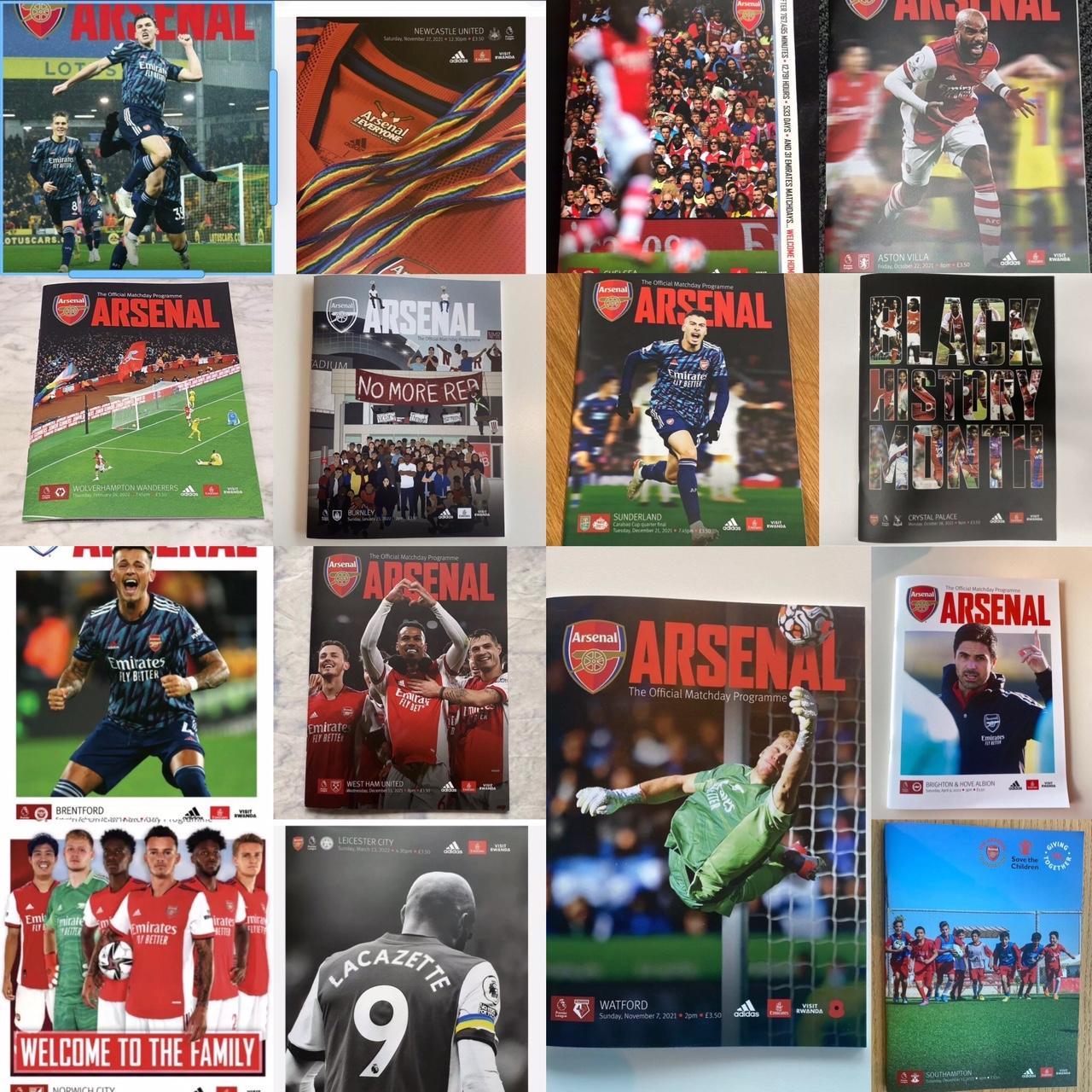 Arsenal Football Programmes 2021/22 x 15, Premier... - Depop