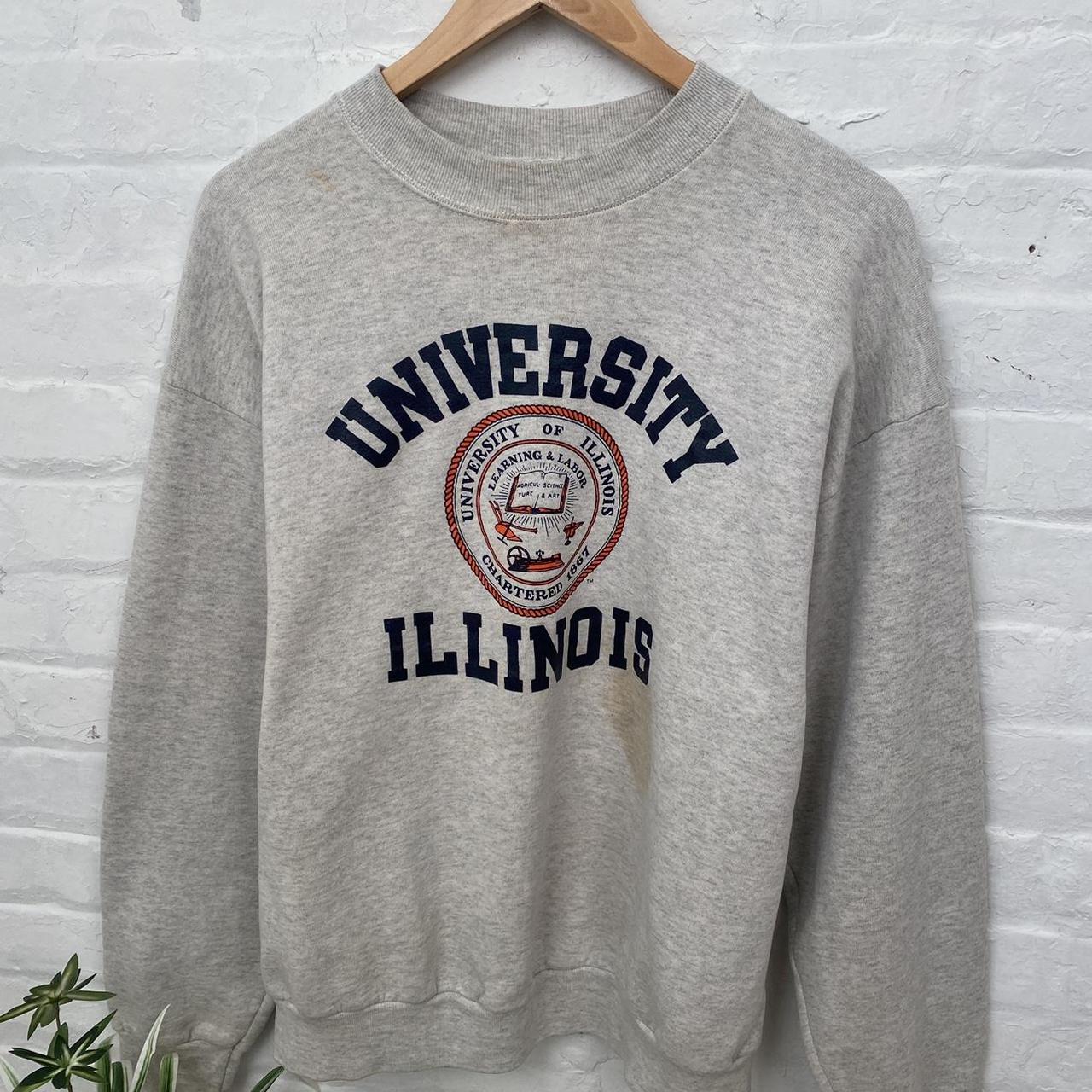 Vintage 90s Sweatshirt University of Illinois... - Depop