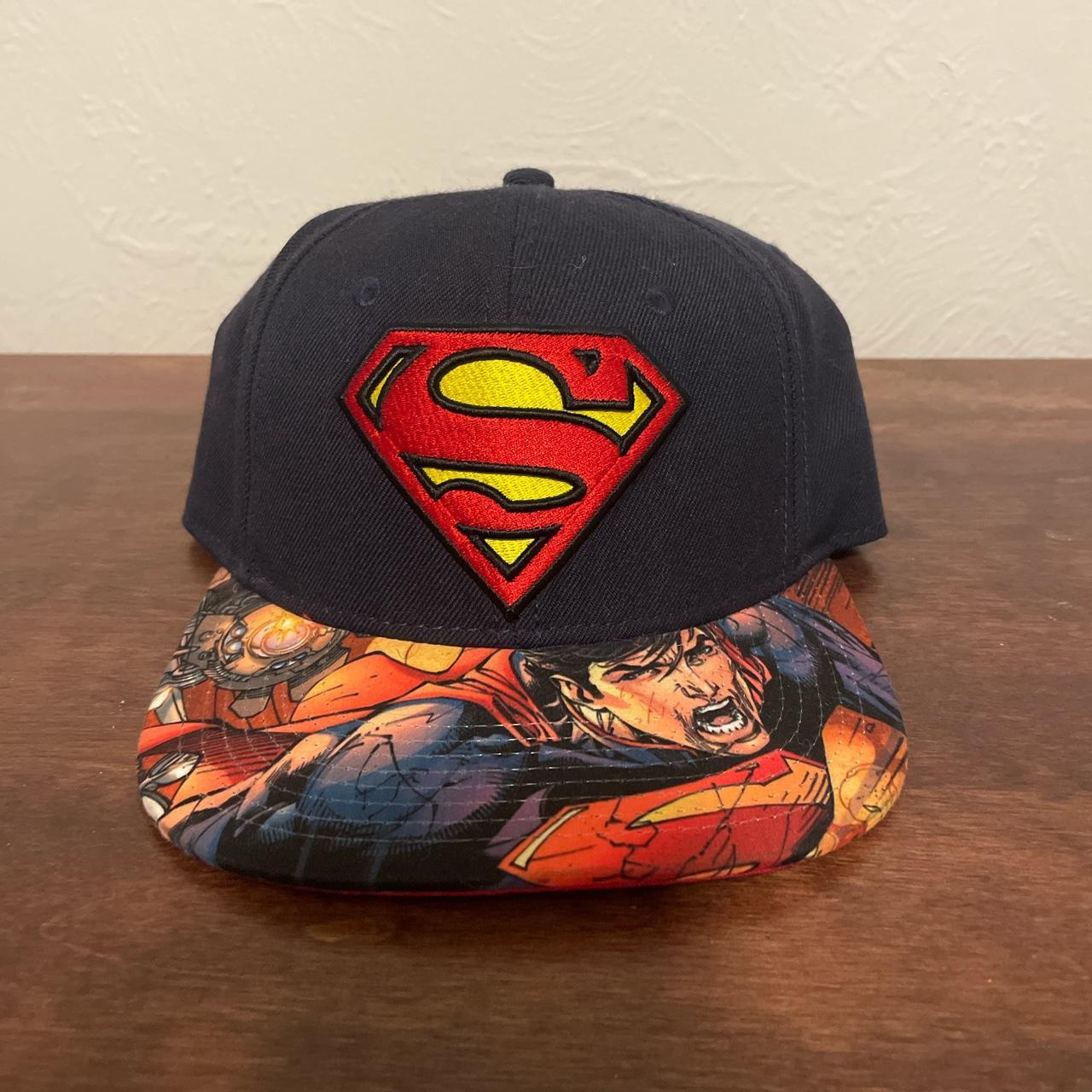 DC Comics Men's Red and Navy Hat | Depop