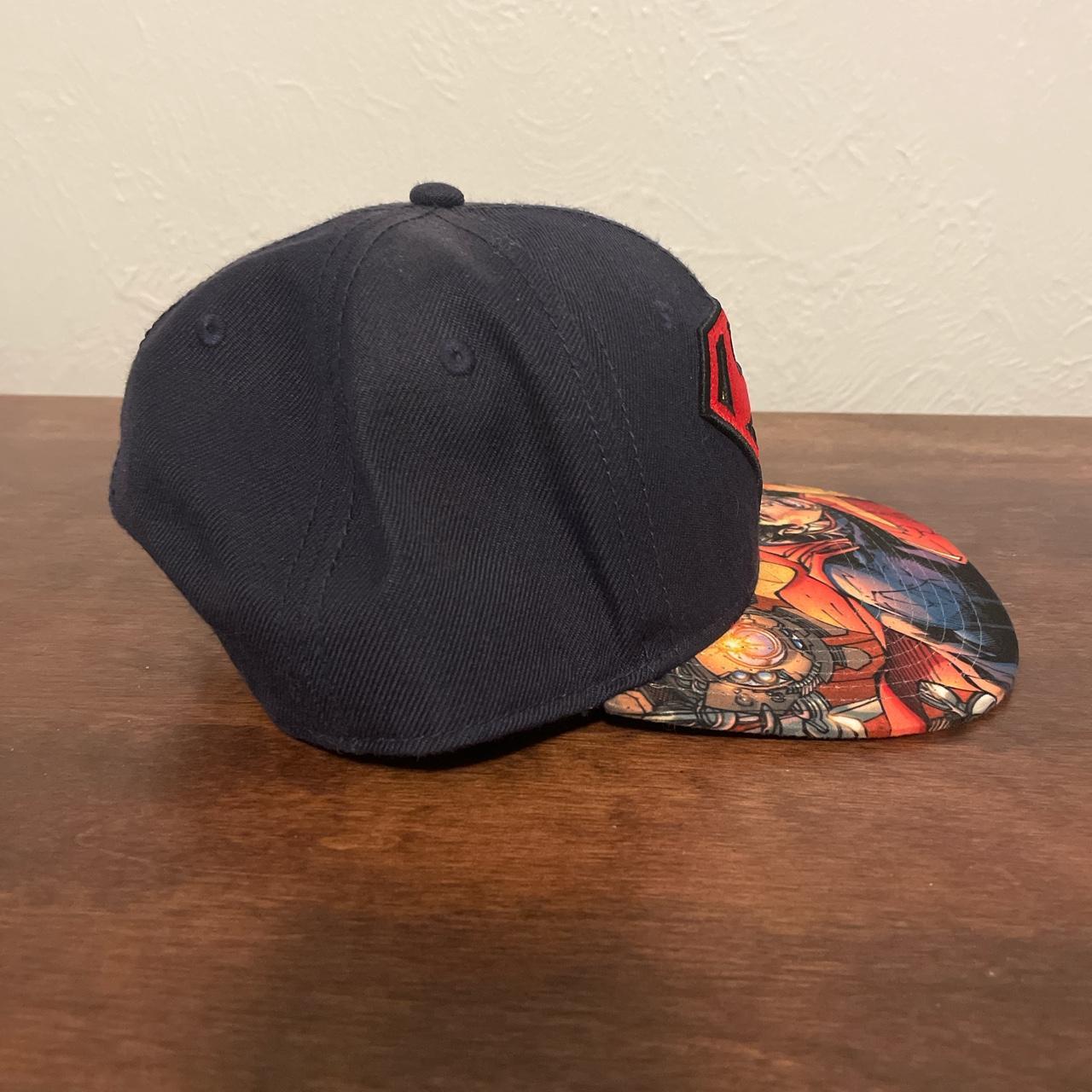 DC Comics Men's Red and Navy Hat | Depop