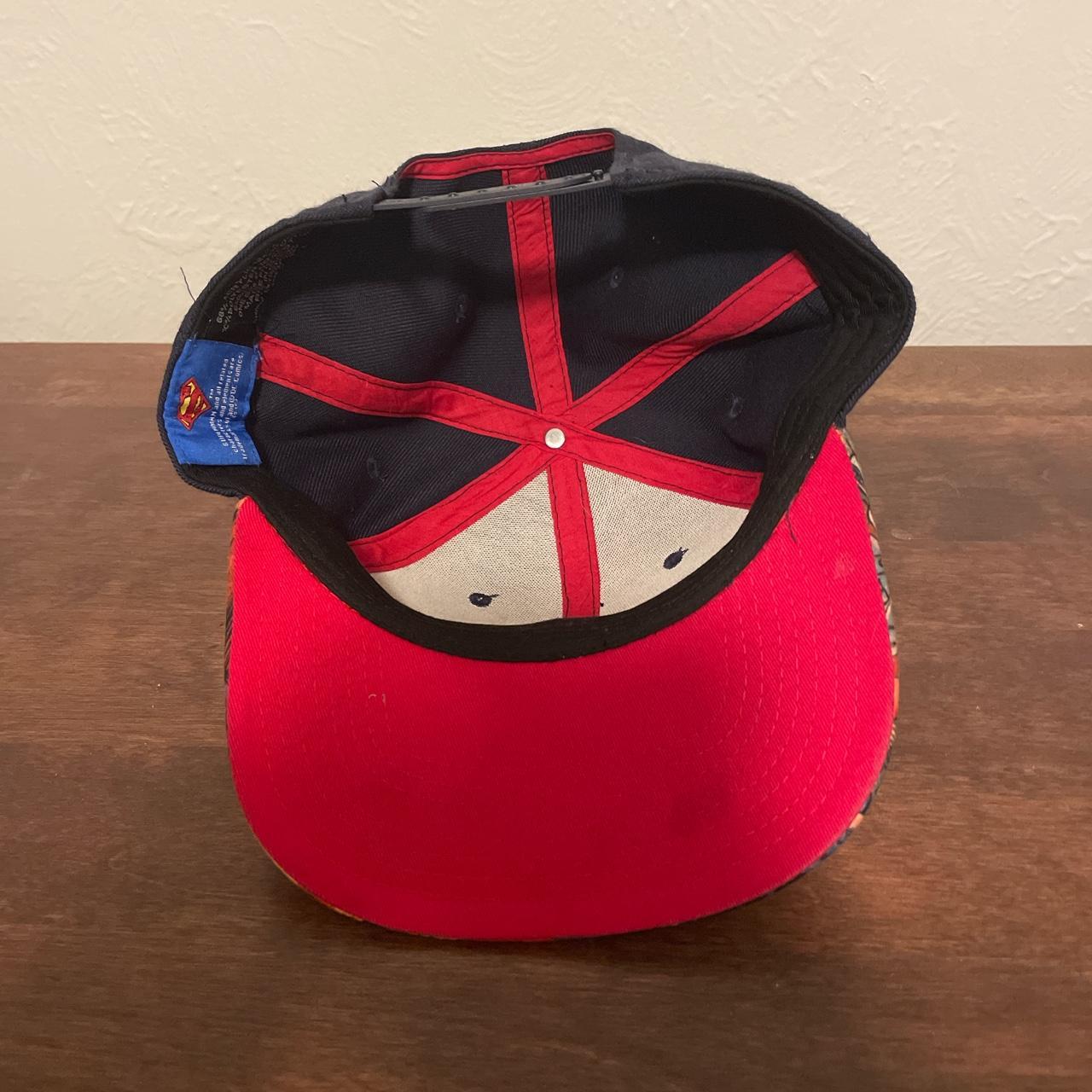 DC Comics Men's Red and Navy Hat | Depop