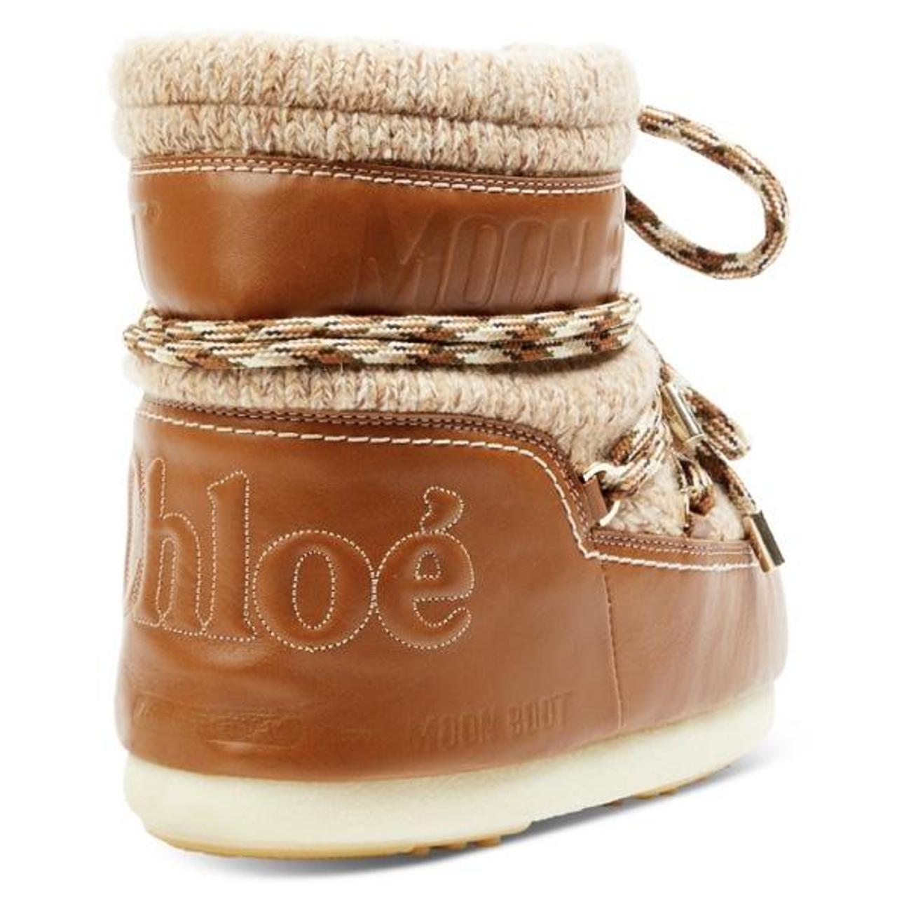 CHLOÉ x MOON BOOTS COLLABORATION - Leather Boots... - Depop
