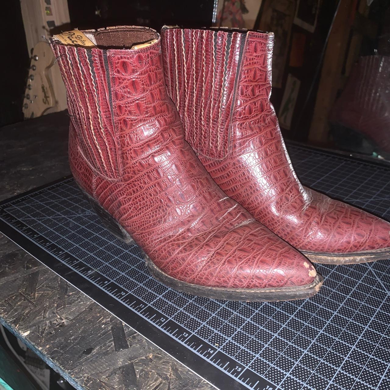 REl leather 3 inch heel boots size 10 - Depop