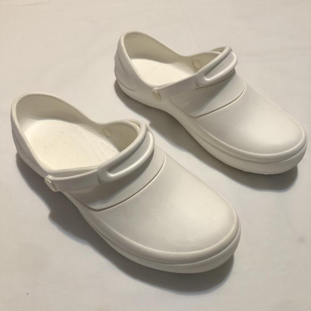Women’s White Croc Slides Size: 8 #sandals... - Depop