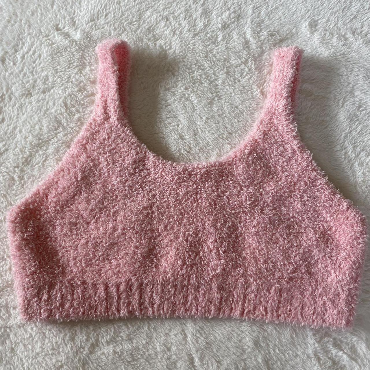fuzzy pink crop top tank that I bought from target.... - Depop