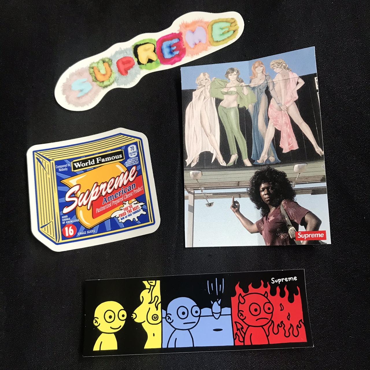 Supreme FW19 T-shirt drop sticker pack. Set of 4. -... - Depop