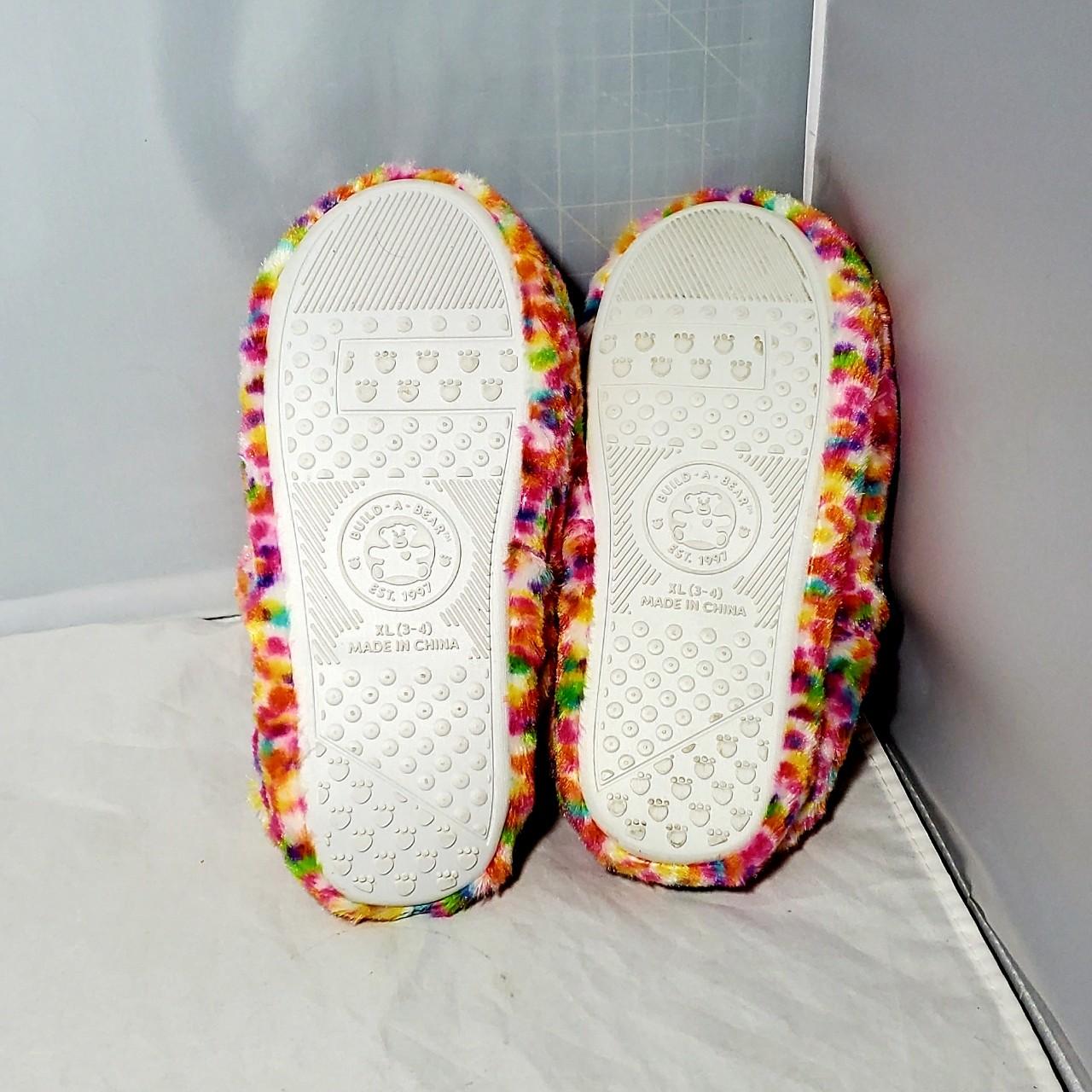 Build a Bear Fuzzy Slippers Confetti Leopard... - Depop