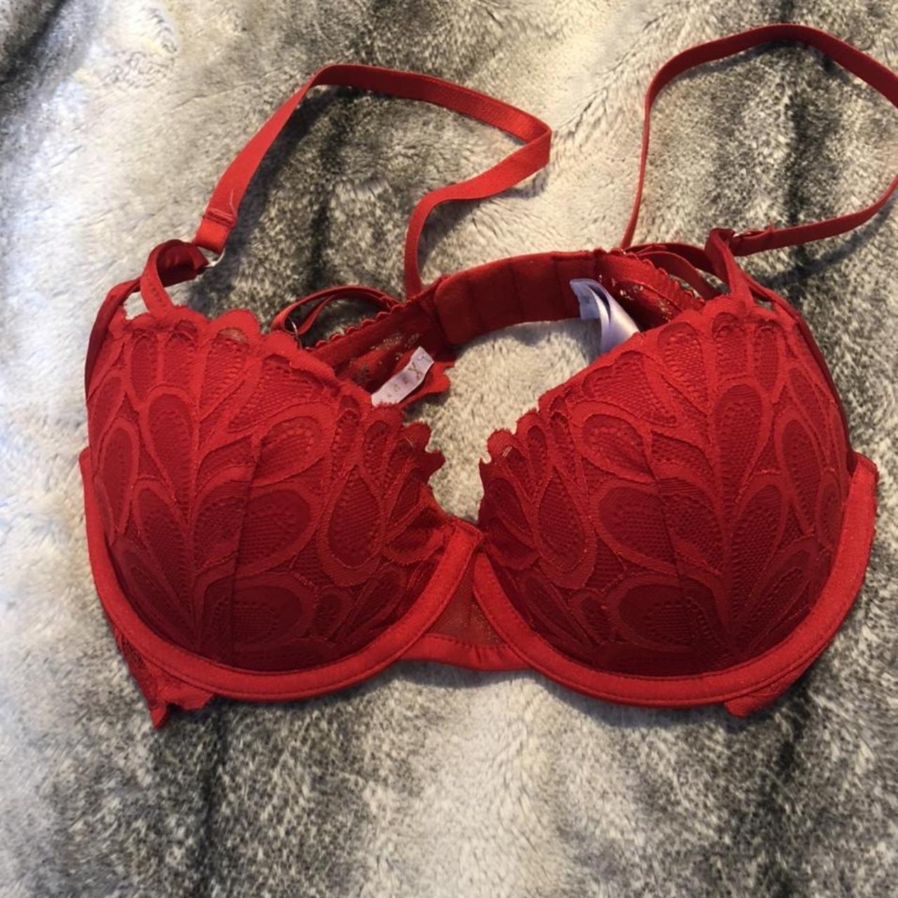 Savage x Fenty red lace balconette. Never opened... - Depop