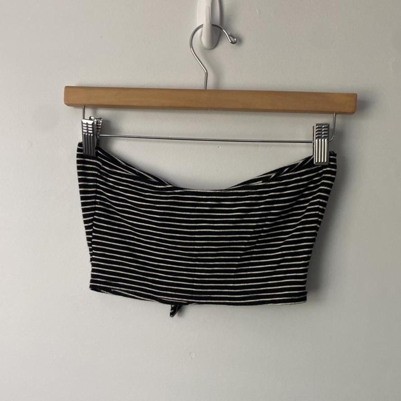Keyhole detail striped tube top. Tie front. So cute on. - Depop
