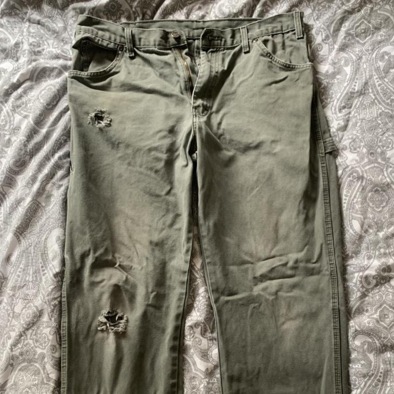 Real Dickies Carpenter Jeans in washed green! W36 x... - Depop