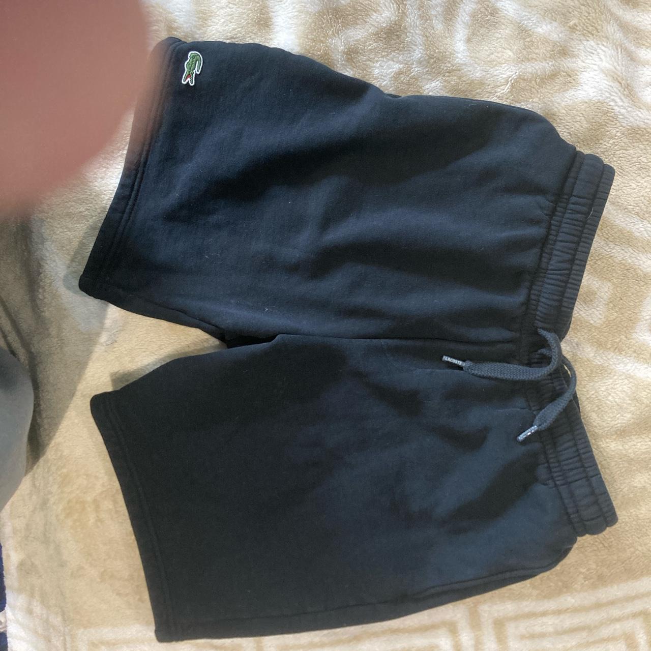 mens lacoste black cotton shorts 100% authentic like... - Depop